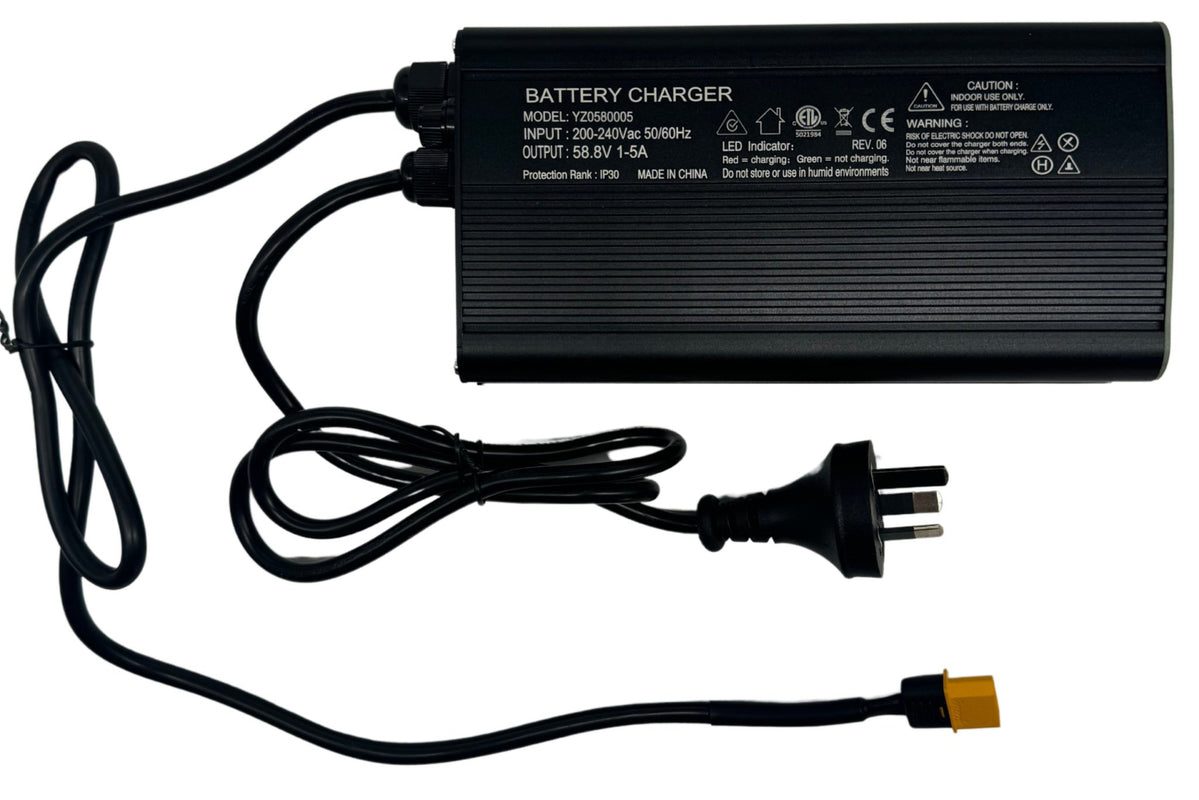 52V Super Charger 80/90/100% - 1-5 Amp For Lithium-Ion Battery — Cap Rouge