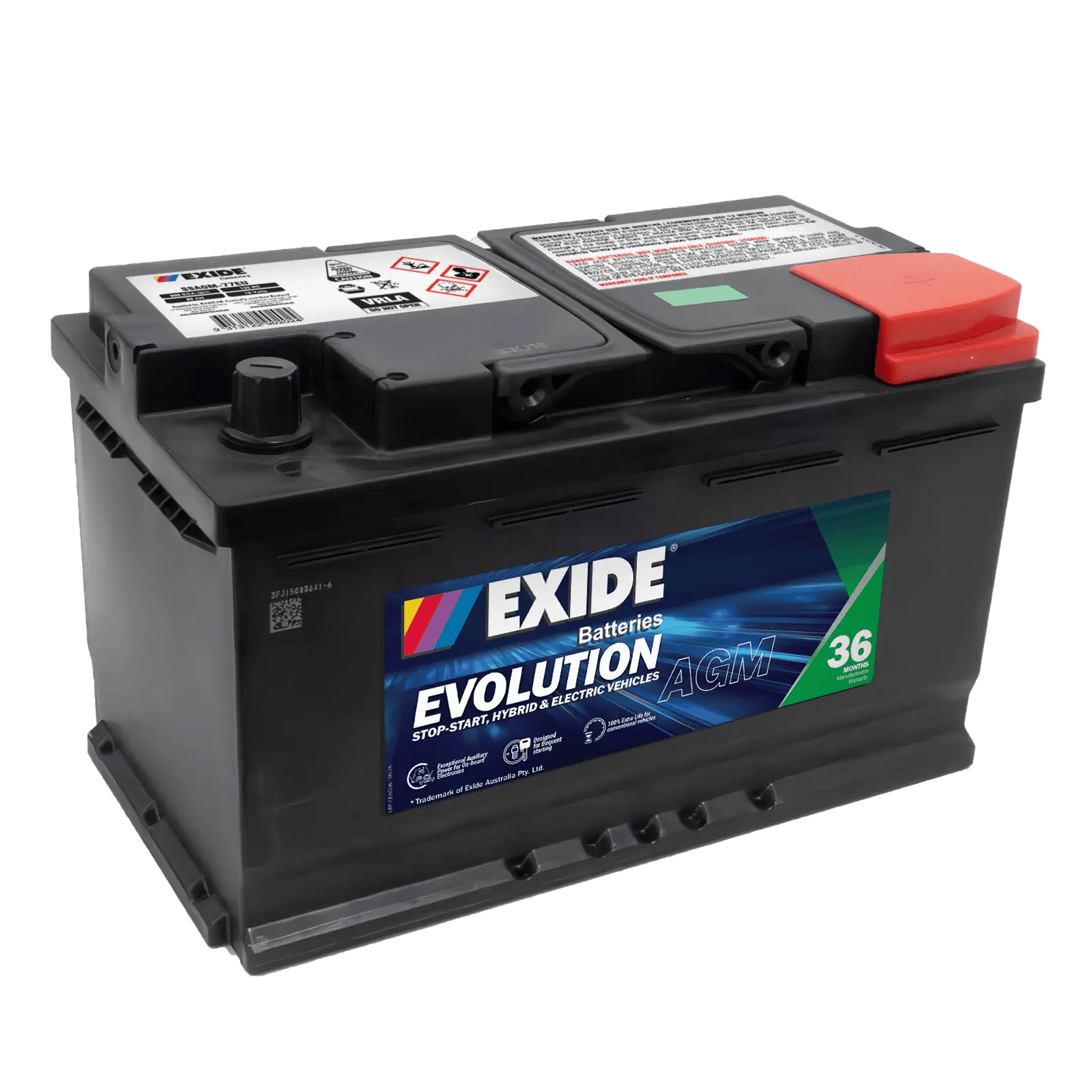 Exide Evolution Stop Start Battery SSAGM-77EU — Cap Rouge
